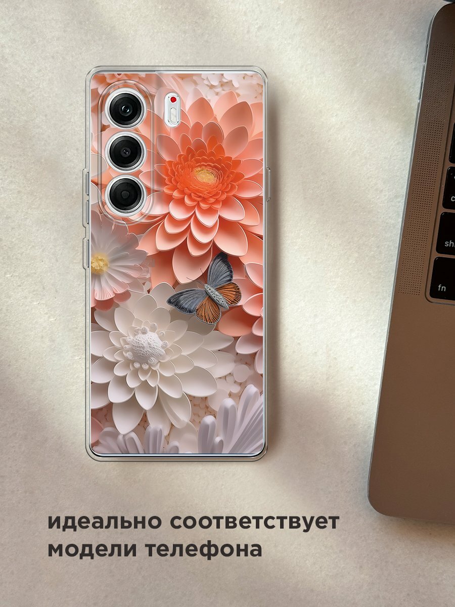 Чехол на Tecno Camon 40 Pro / Текно Камон 40 Про с принтом "Бумажные цветы" — фото 1