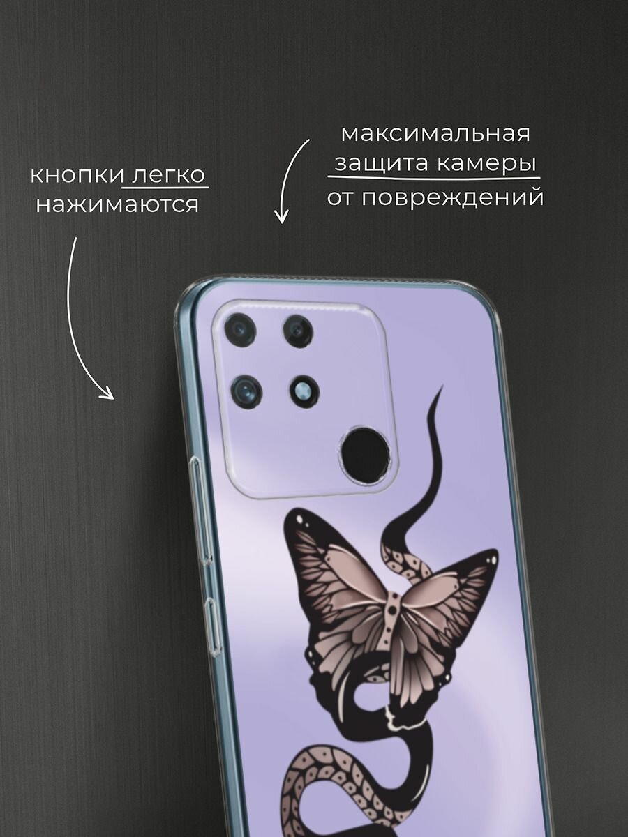 Чехол на Realme Narzo 50A / Реалми Нарзо 50A с принтом "Змеебабочка 1" — фото 1