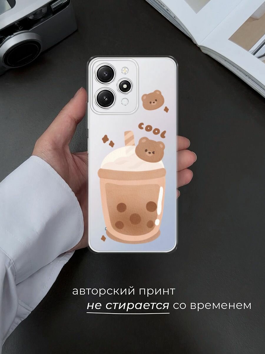 Чехол на Xiaomi Redmi 12 / Сяоми Редми 12 с принтом "Кофе 2", прозрачный — фото 1