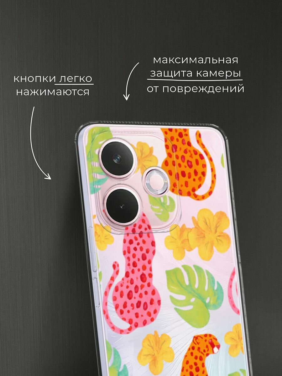 Чехол на Oppo A5 Pro / Оппо А5 Про с принтом "Экзотика", прозрачный — фото 1