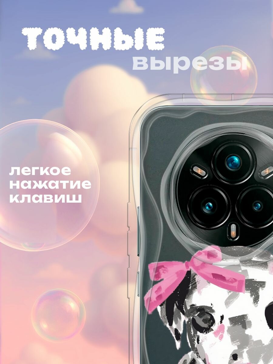 Чехол на Realme 14 Pro / Реалми 14 Про с принтом "Далматинец с бантиком 3" — фото 1