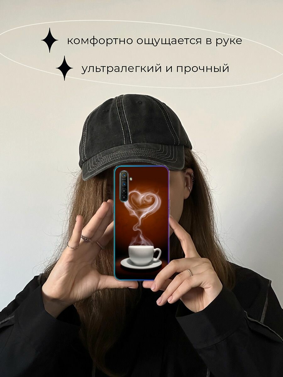 Силиконовый чехол на Realme XT / Реалми XT с принтом "Кофейная любовь" — фото 1