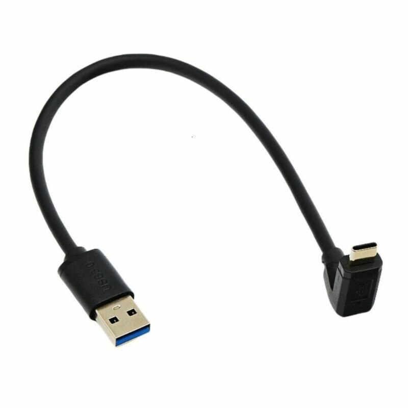 USB Type C кабель для зарядки с углом 90 градусов, быстрая зарядка 60W, скорость 10Gbps, 0.5m - Вертикальный локоть