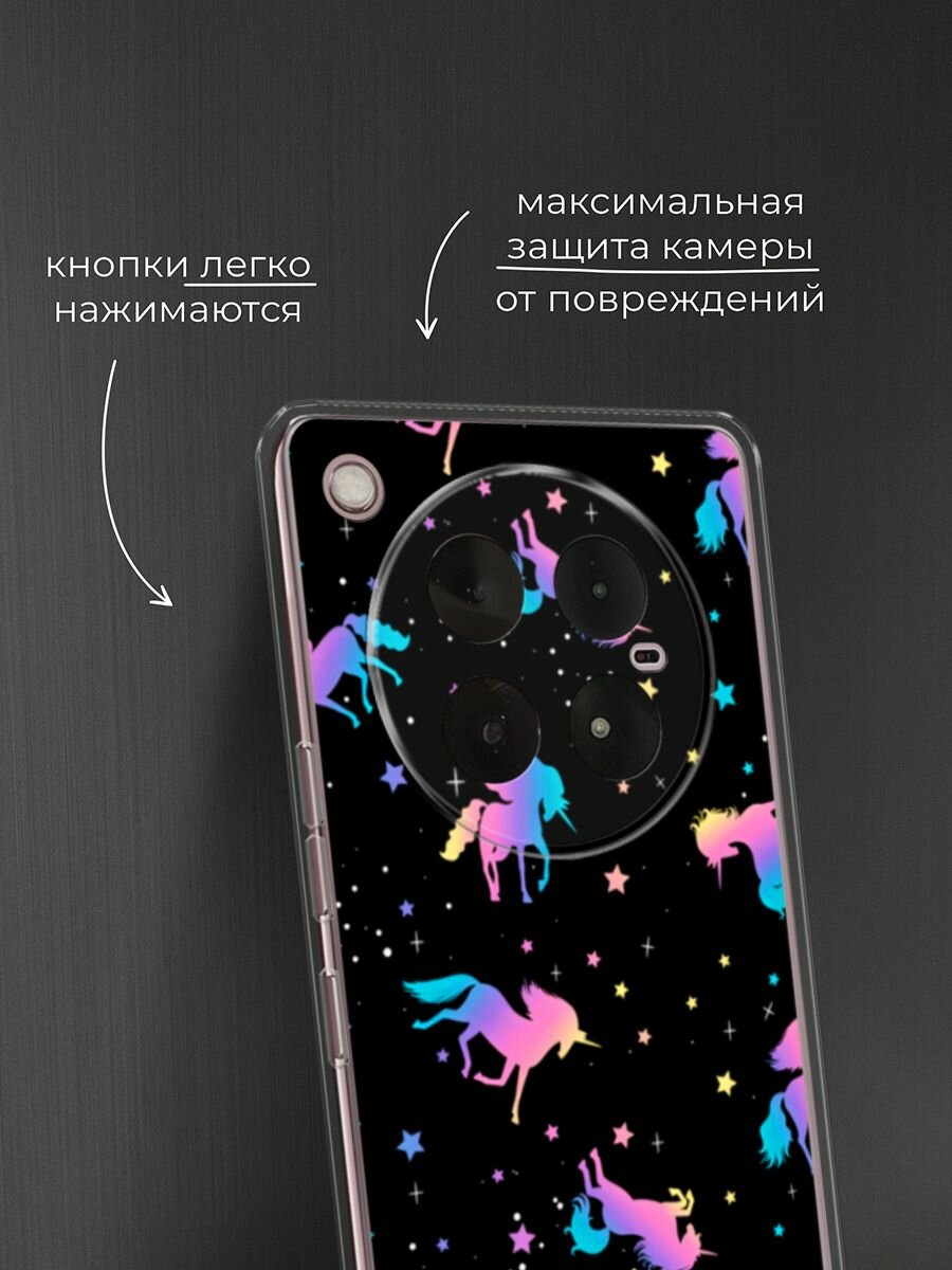 Чехол на Infinix Zero 40 4G / Инфиникс Зеро 40 4G с принтом "Единороги градиент" — фото 1