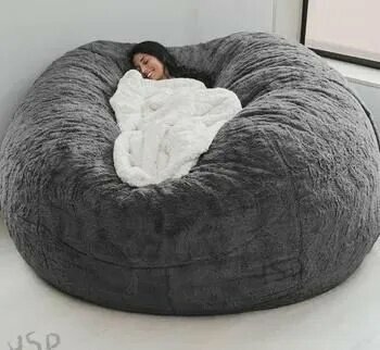Кресло-мешок Диван, Замша искусственная, Хлопок, Размер XXXL, серый