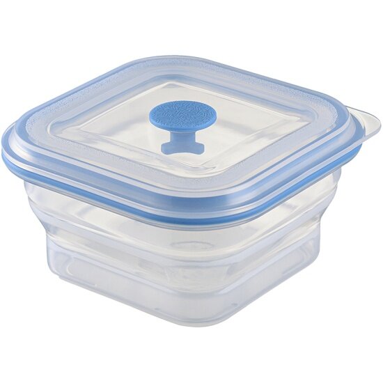 Контейнер Smart Solutions для хранения силиконовый квадратный складной Silikobox, 400 мл, синий (SS-FC-SCN-BL400)