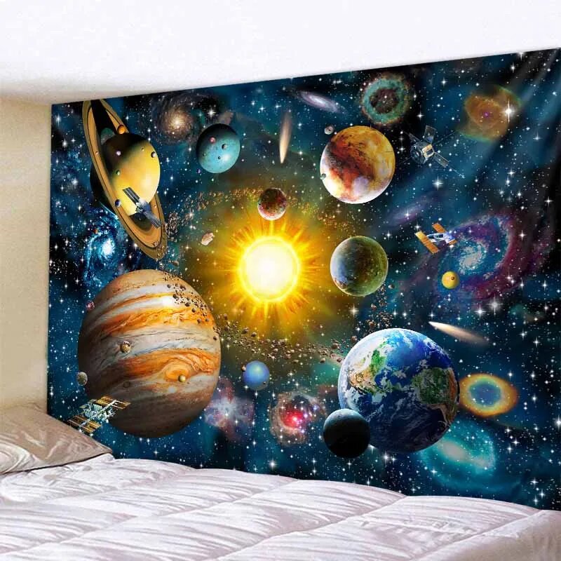 Гобелен "Млечный Путь" из полиэстера, 300x200cm, Белый
