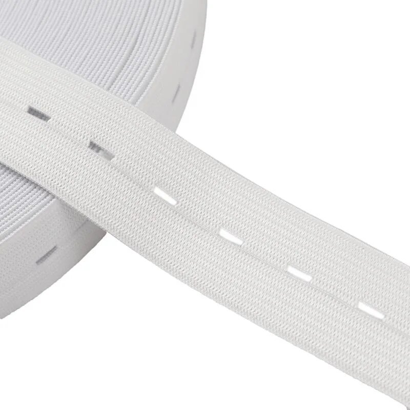 Резинка для пуговиц Lucky Bay, нейлон, 15/20/25/30 мм 25 мм, white, 5 Meters