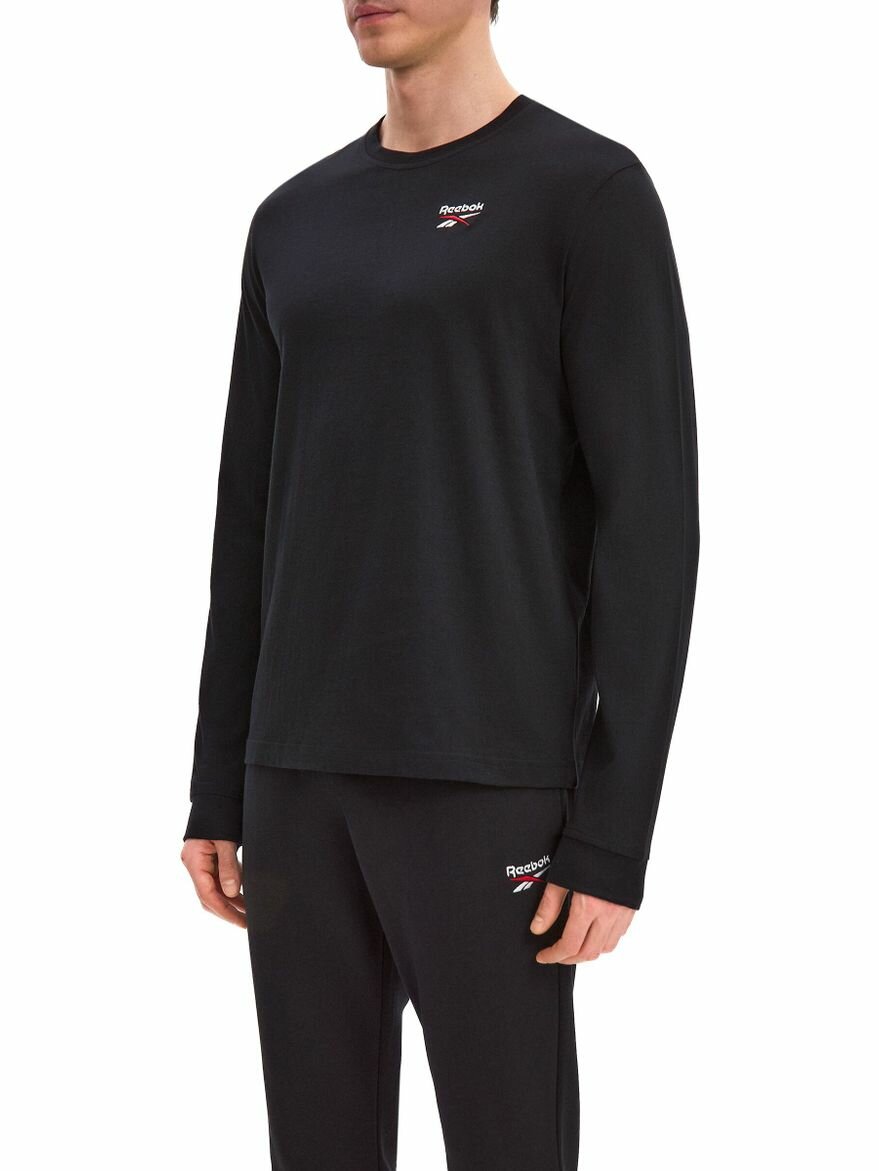 Лонгслив спортивный Reebok Identity Small Logo Ls Tee, размер L INT, , черный/белый/красный — фото 1