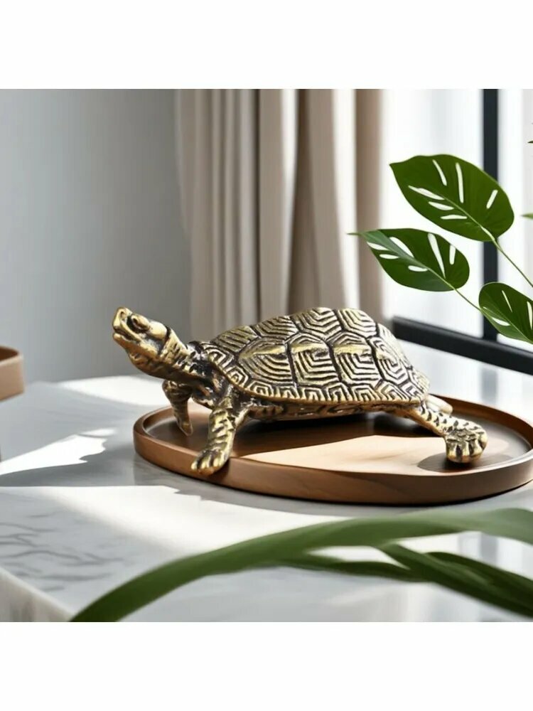 Медные черепахи украшают статуи