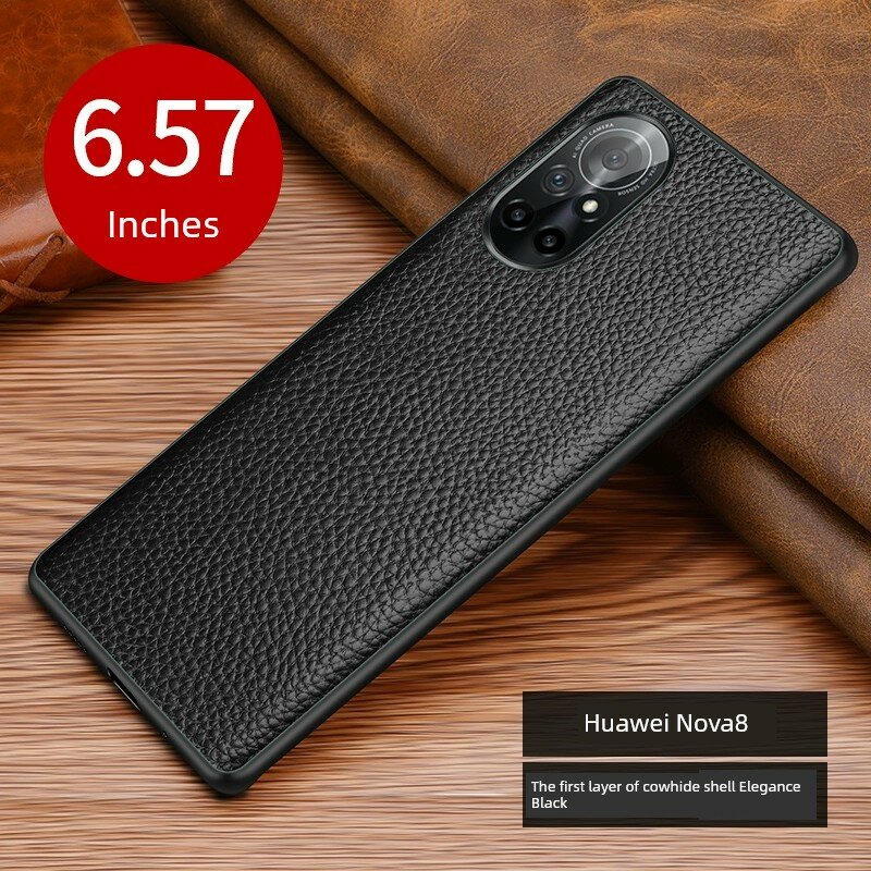 Кожаный чехол для Huawei Nova 8 с коровьей текстурой, полная защита и противоскользящая поверхность