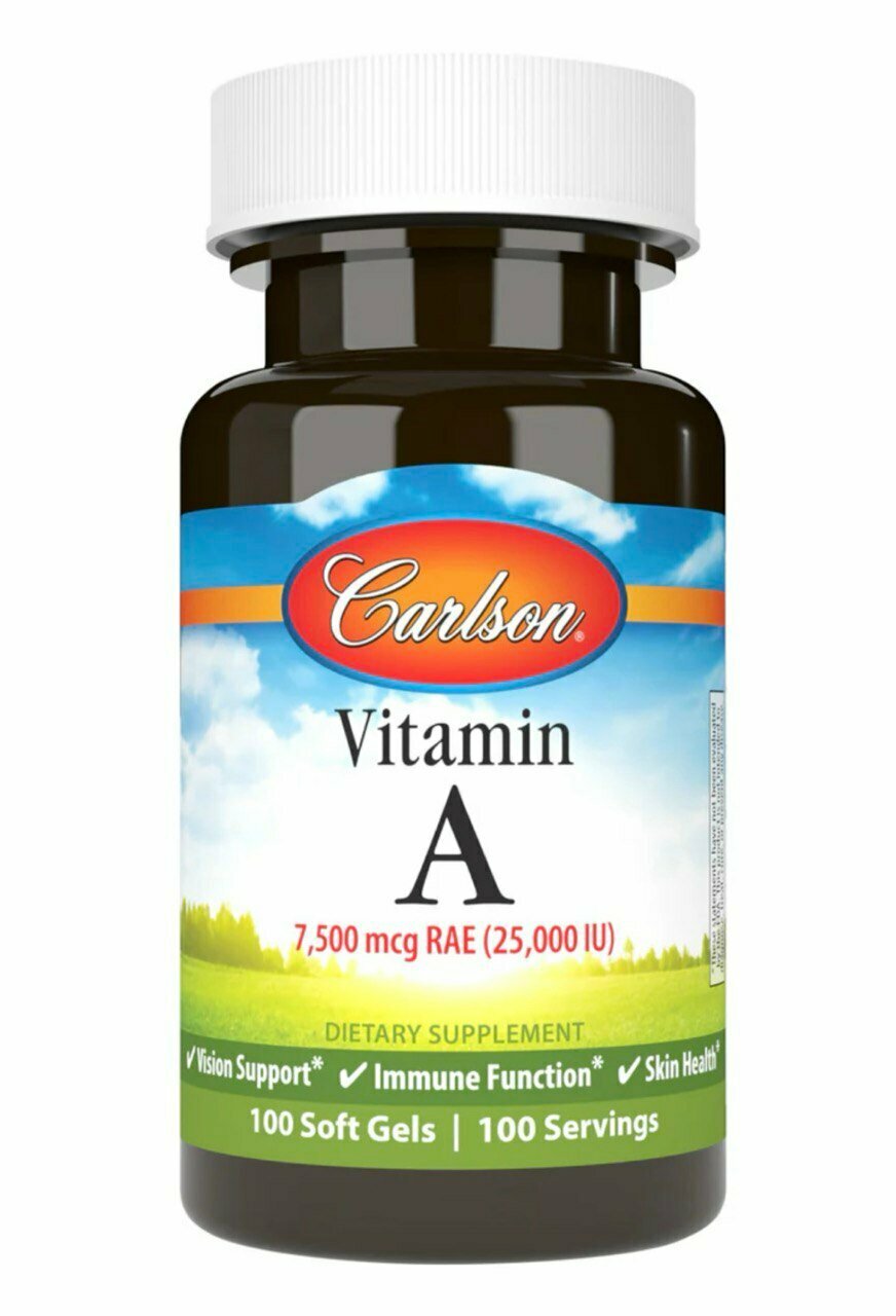 Carlson Labs, Витамин A, 25 000 МЕ, 100 капсул