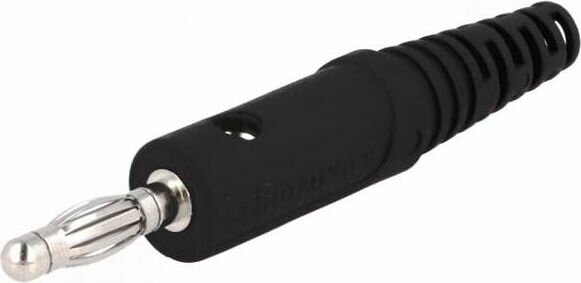 Разъем SCHUTZINGER FK 8 L NI / SW Вилка "банан" 4мм 32А 33ВAC 70ВDC черный Длина 65,5мм 1 шт