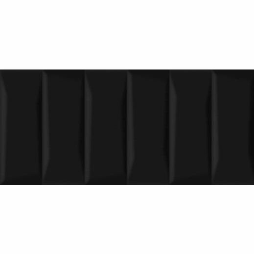 Настенная плитка Cersanit (Церсанит) Evolution рельеф кирпичи черный (EVG233) 20х44 см