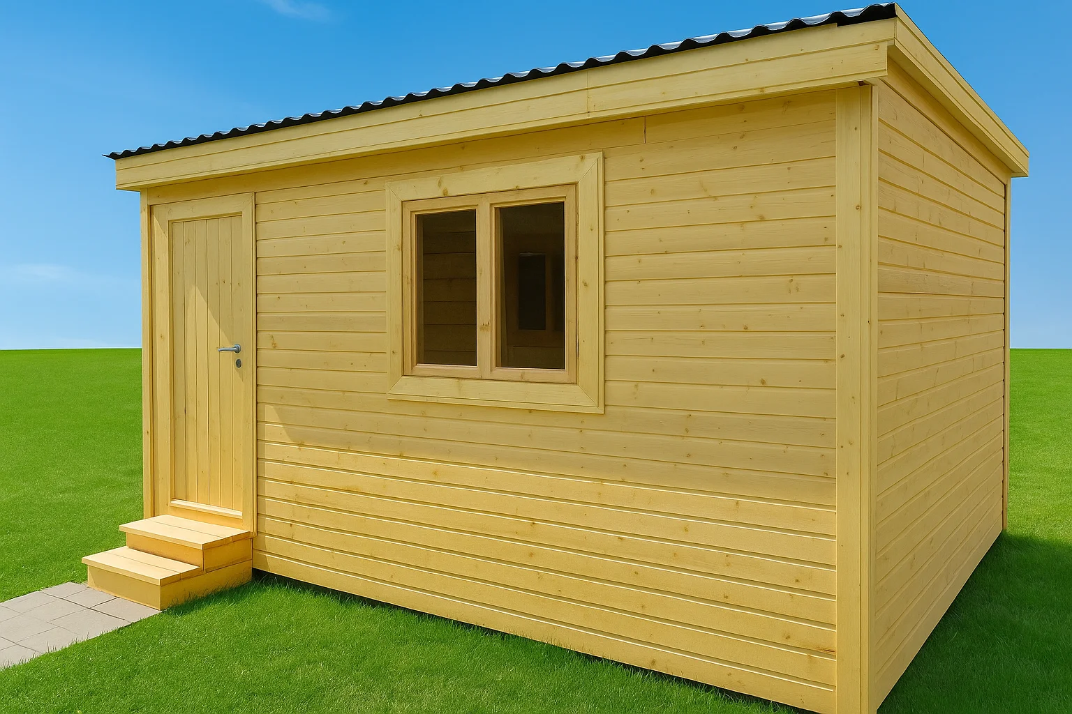 Бытовка, дачная, дерево, 4x2.3 м, утепленная, пароизоляция, отделка вагонка