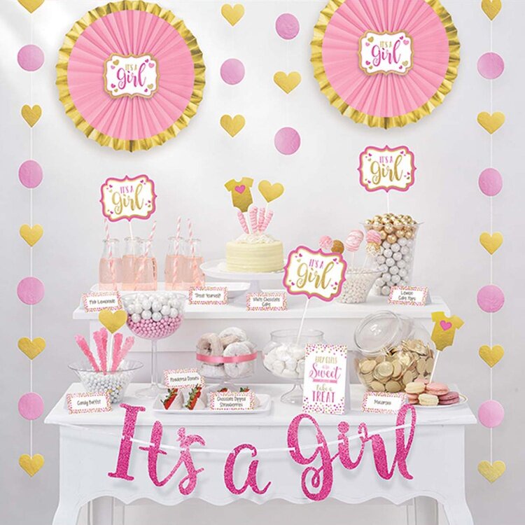 Декор сладкого стола КНР It's a girl, 23 тематических элемента