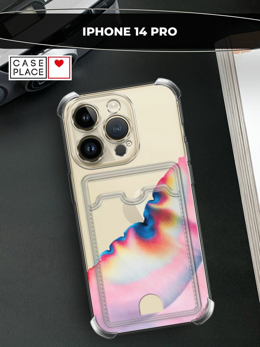 Чехол на Apple iPhone 14 Pro (Айфон 14 Про) с картой и принтом Розовая акварель