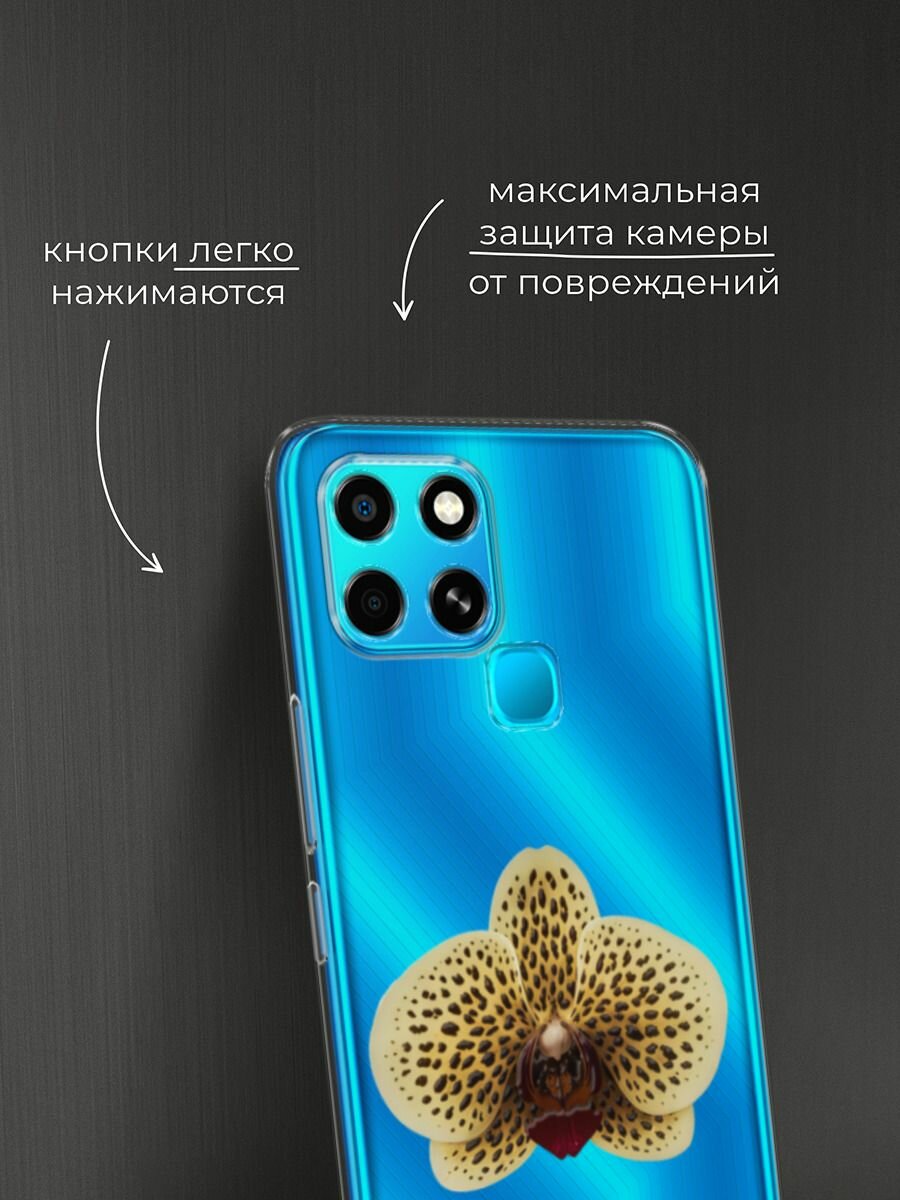 Чехол на Infinix Smart 6 / Инфиникс Смарт 6 с принтом Желтая орхидея — фото 1