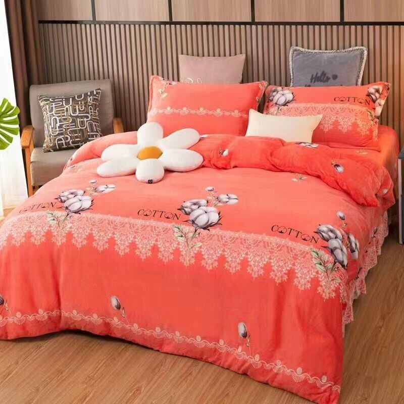 Двусторонний утолщенный пододеяльник из кораллового флиса на осень и зиму, размер 180см*220 см