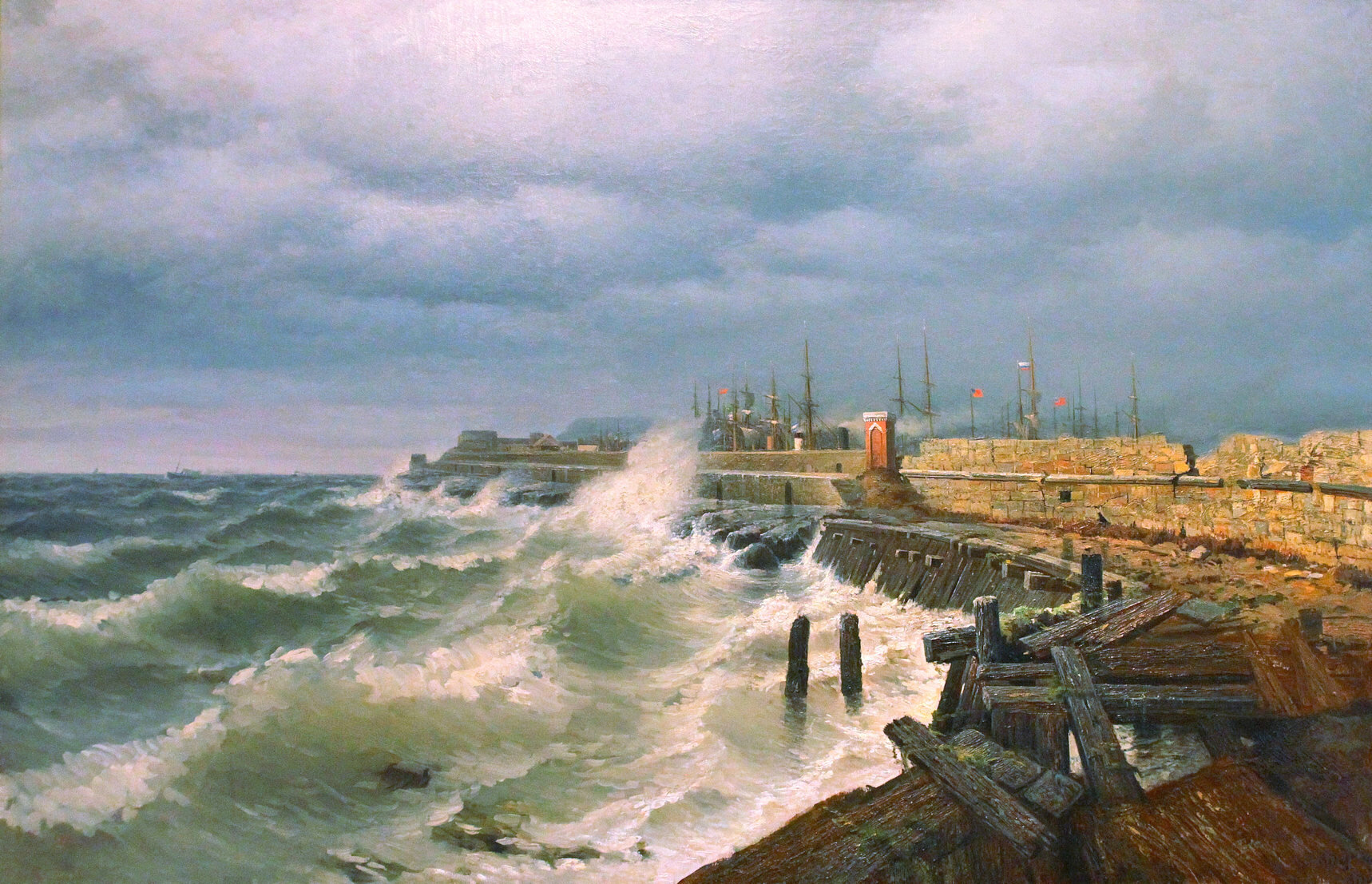 Картина Судковского Руфина Одесский пирс 60х39 см