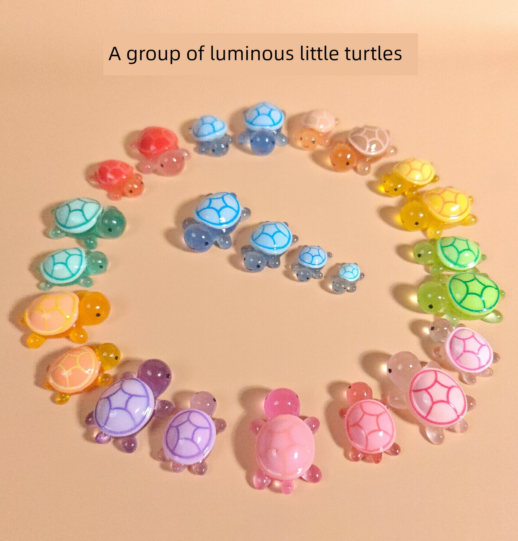 Миниатюрная светящаяся в темноте игрушка-черепаха, светящаяся детская игрушка для ролевых игр, красочная маленькая