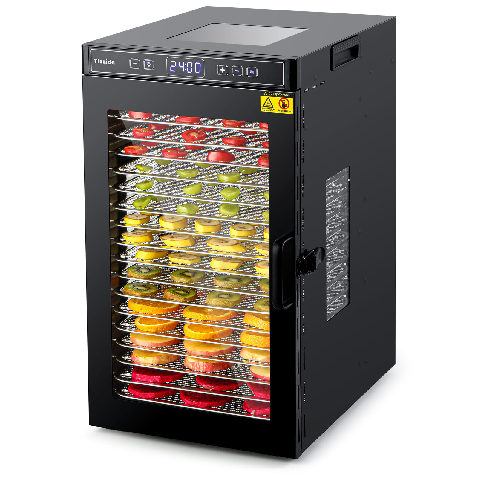 Сушилка для овощей, фруктов и мяса Tinzida Дегидратор TZD-18DG 18поддонов, 5 лотки для пастилы, 1300 Вт