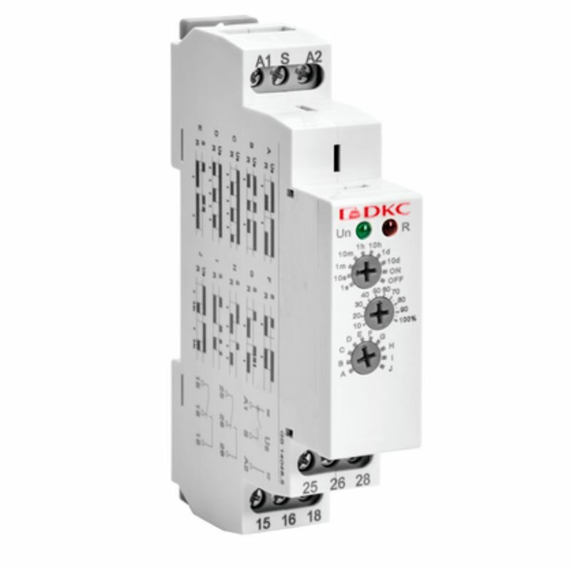 Реле времени многофункциональное конфигурация контакта 2CO AС/DC 12-240В, DKC DRM-TM-2-240 (1 шт.)