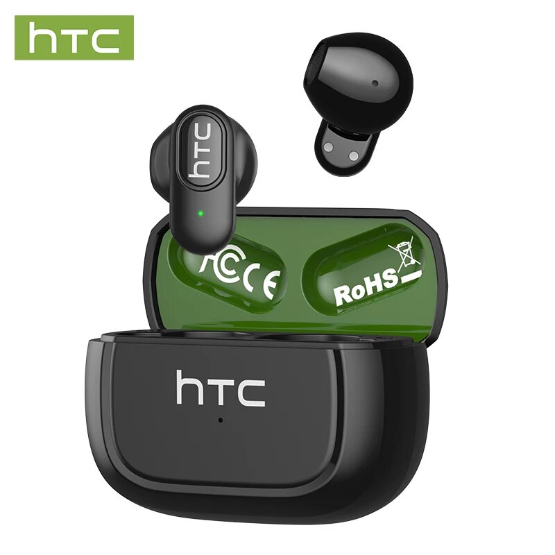 HTC NE51 зеленые черные беспроводные наушники