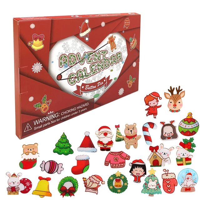 Детский рождественский календарь-календарь (24 предмета), игрушка-фигурка в мультяшном стиле, подарок для детей.