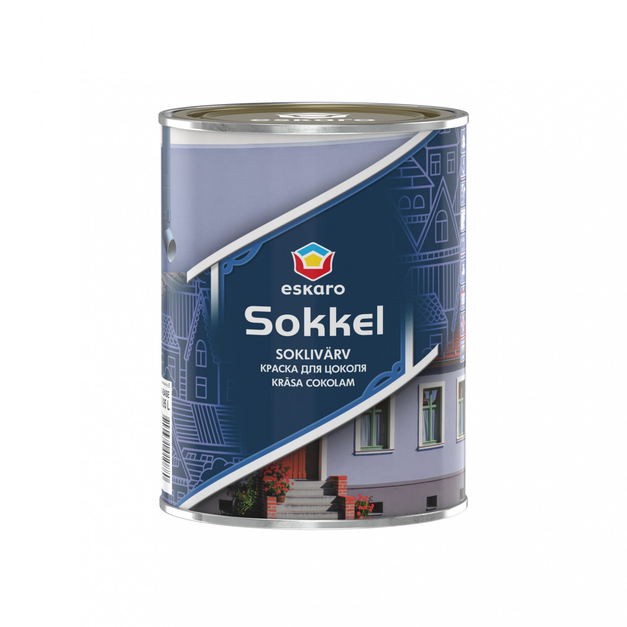 Краска ESKARO Sokkel для долговременной защиты цоколей База А (белая) 0,9л