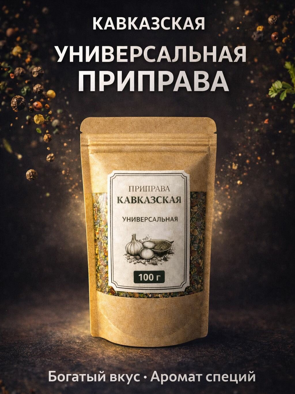 Приправа Универсальная Кавказская, натуральная приправа без добавок и гмо, 100 г