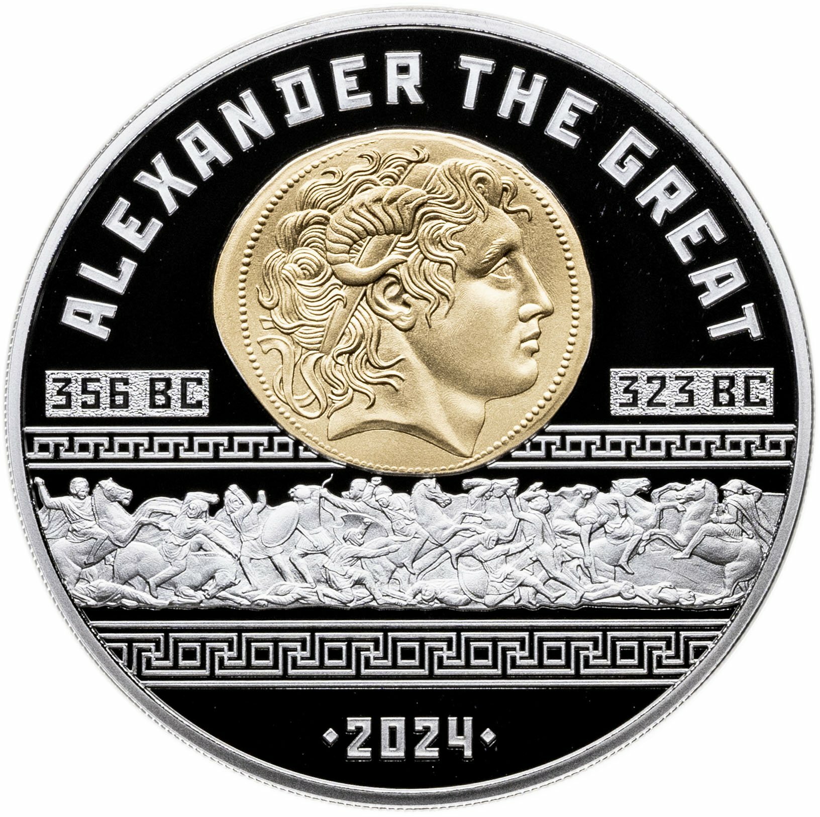 Казахстан 1000 тенге 2024 "Александр Македонский", в футляре, с сертификатом, Серебро 925, в сохранности Proof