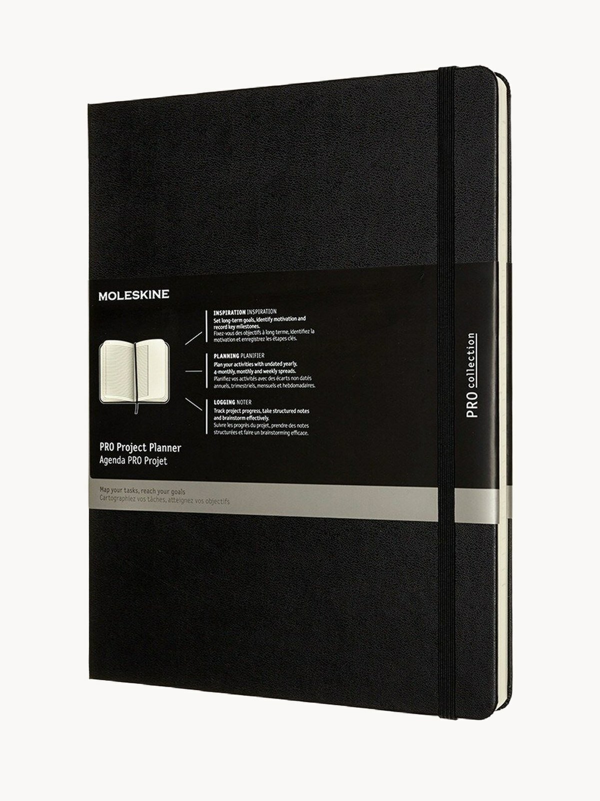 Блокнот Moleskine Pro Project Planner DHBPRO4YX XL 190х250мм, 288стр, твердая обложка, черный