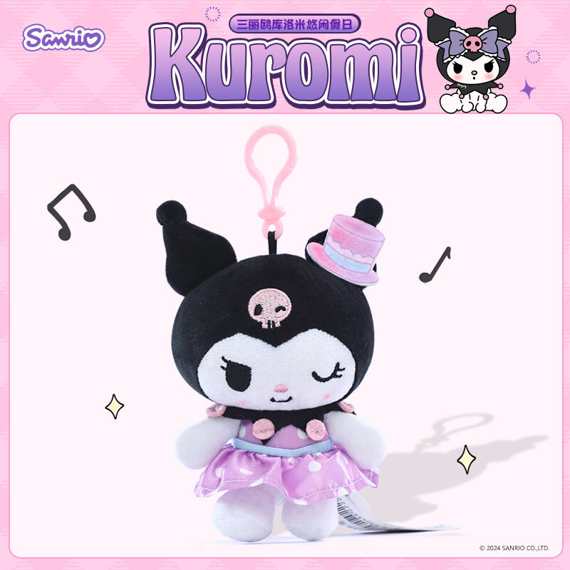 Официальный брелок-подвеска с высокой шапкой Kuromi, 16 см, милый мультяшный аксессуар для сумок