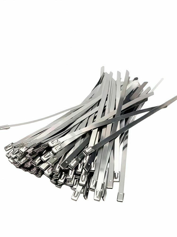 50 шт 4.6x600 Хомут/стяжка из нержавеющей стали 304, термостойкий, для выхлопных систем и индукционных труб