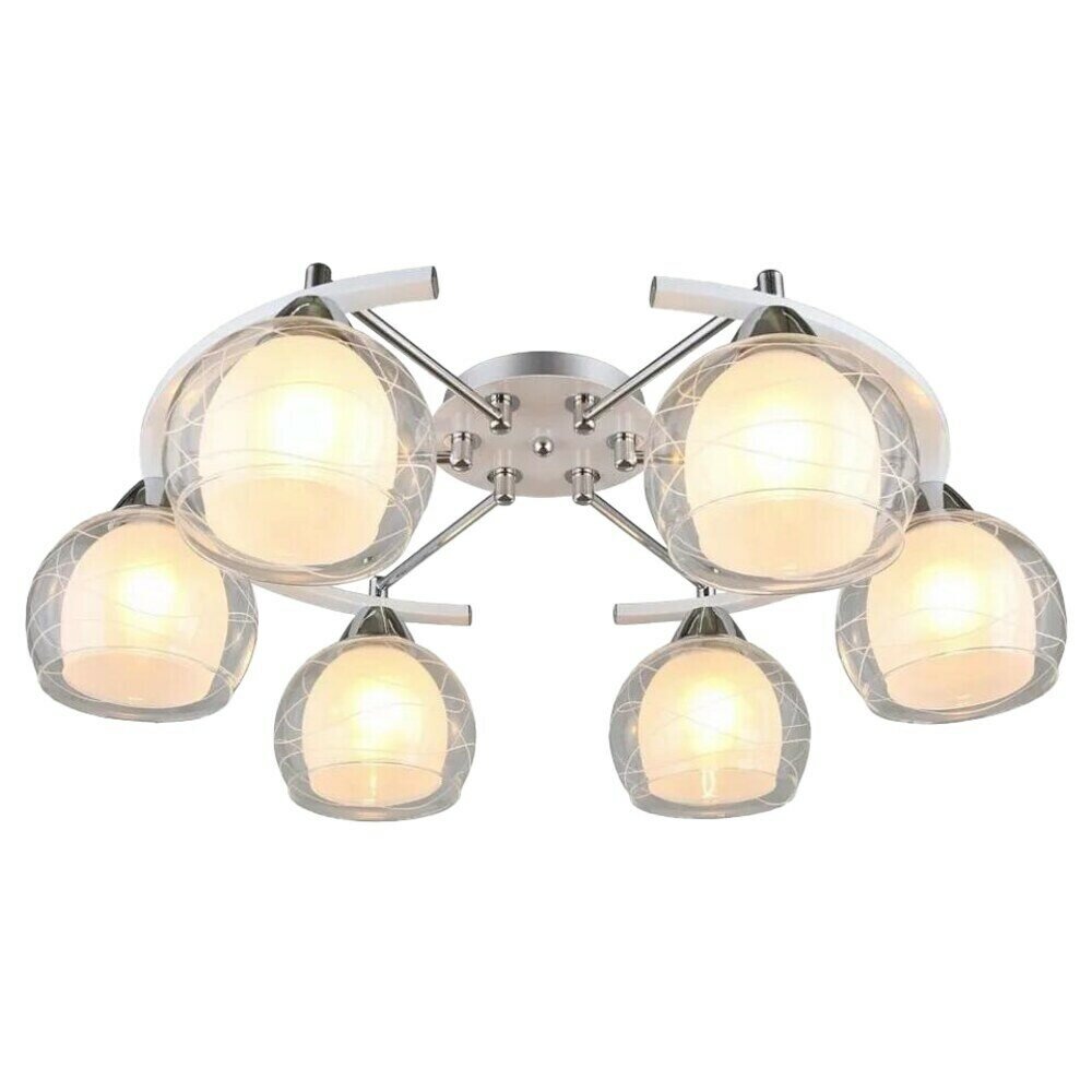 Люстра потолочная Schaffner Maillot E27 240 Вт 20 кв. м (4655-6 WH-CR)