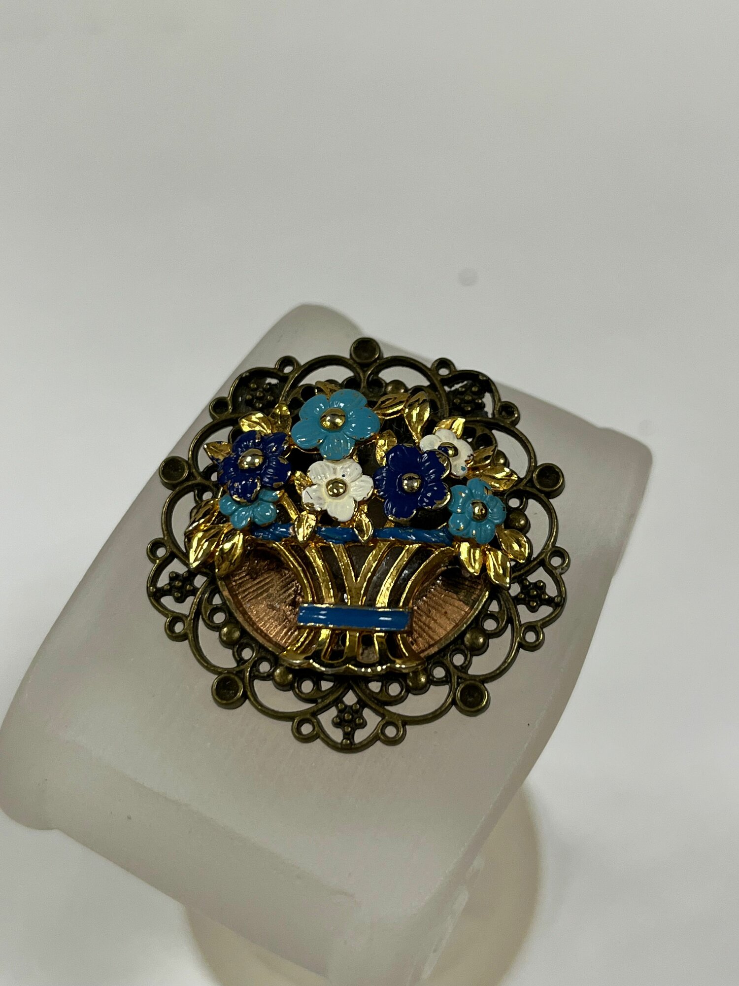 Винтажный американский кулон букет цветов