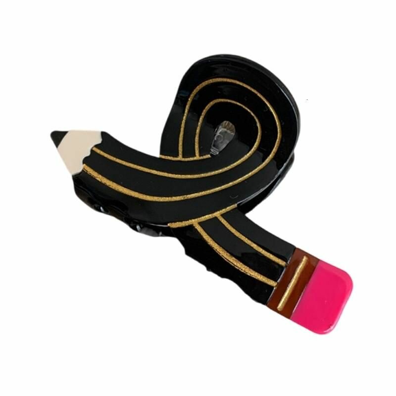 Ацетатная заколка-коготь для волос, Черный