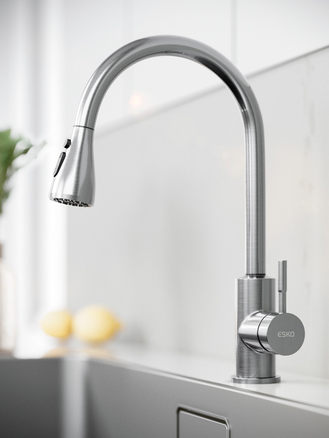 ESKO. Смеситель сенсорный для кухни и мойки с вытяжным изливом