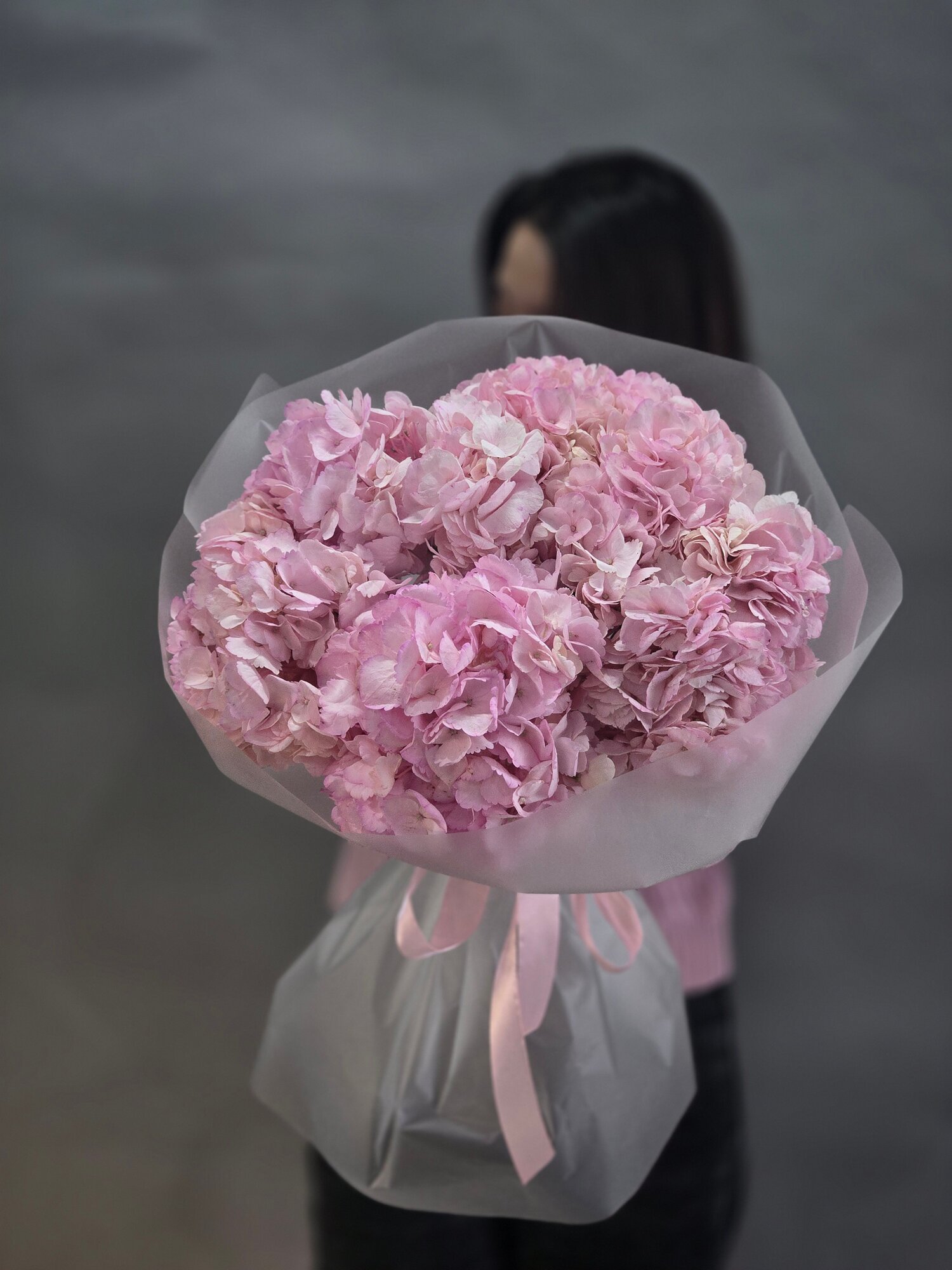 Букет из 5 гортензий розового цвета, размер S, от "Di_Flowerslab"