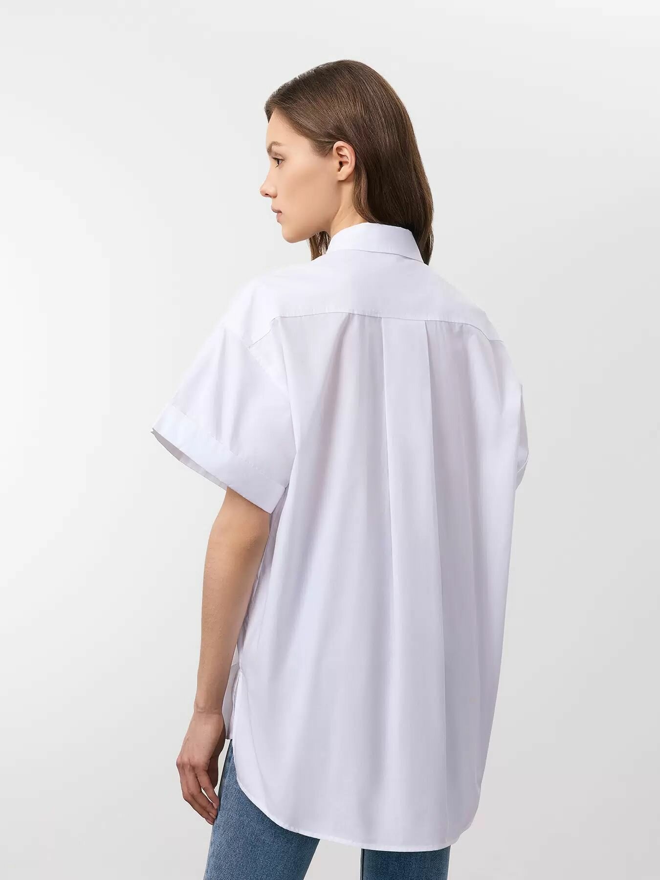 Рубашка JUST CLOTHES Весна-лето 2025, размер 46, белый — фото 1