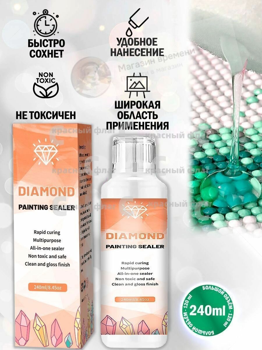 Клей гель фиксатор для алмазной мозаики 240 мл(прозрачный)