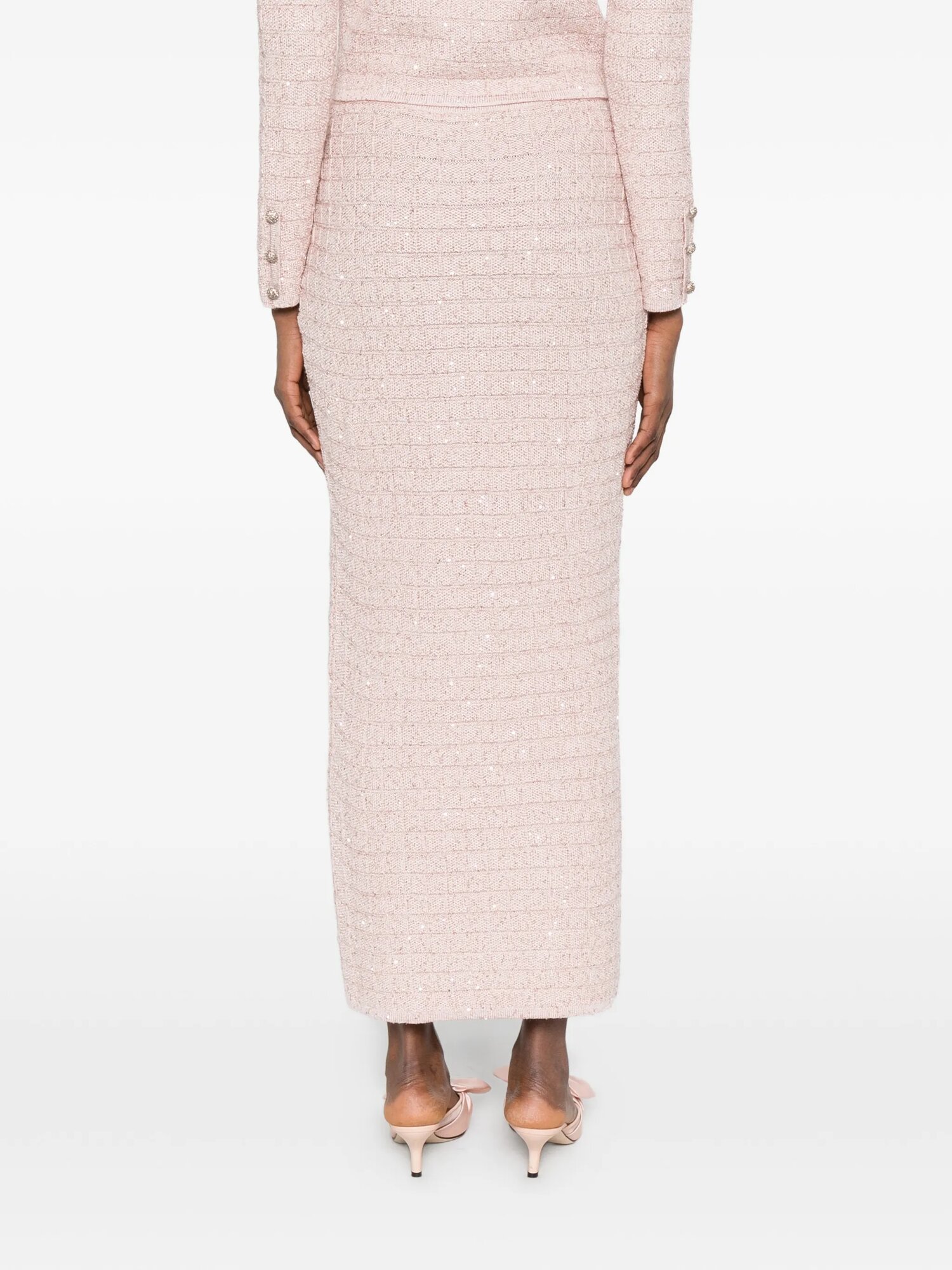 Юбка Alessandra Rich Button-embellished midi skirt, размер 40 — фото 1
