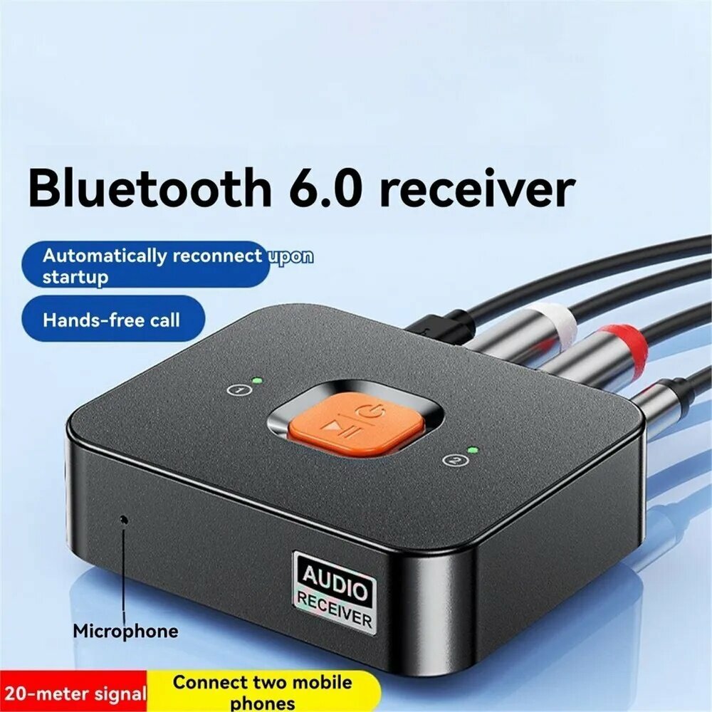 Адаптер Bluetooth 6.0, аудиоресивер, 3,5 мм AUX, Hi-Fi, музыка, стереозвук, беспроводной