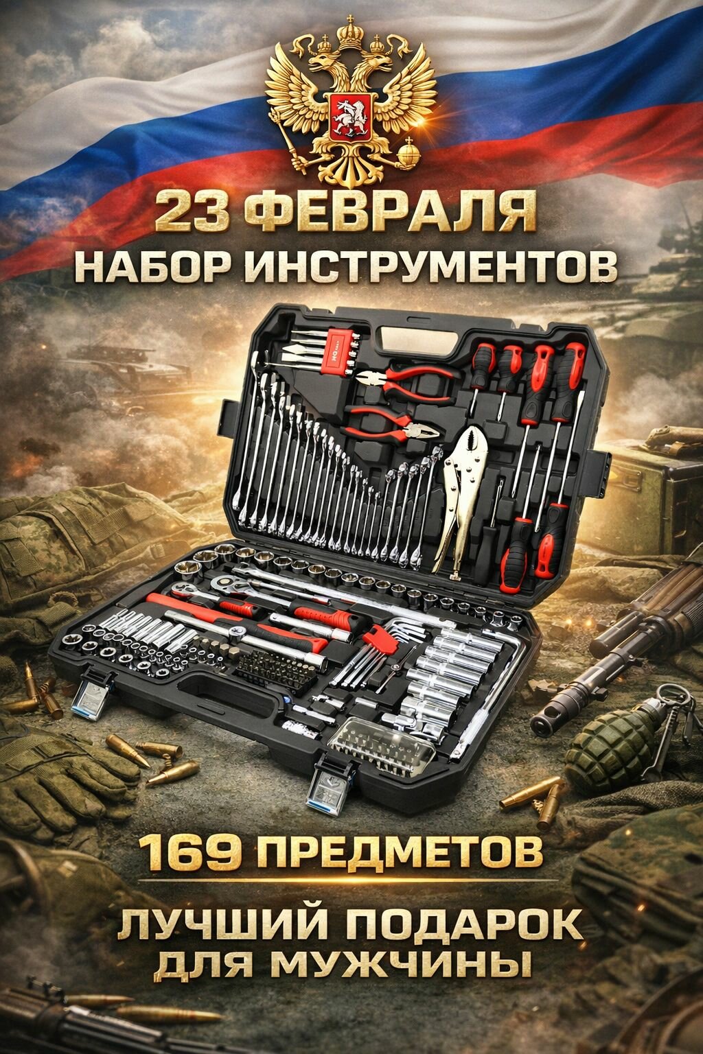 Набор инструментов NEW EPOCH, 169 элементов, с кейсом, для авто