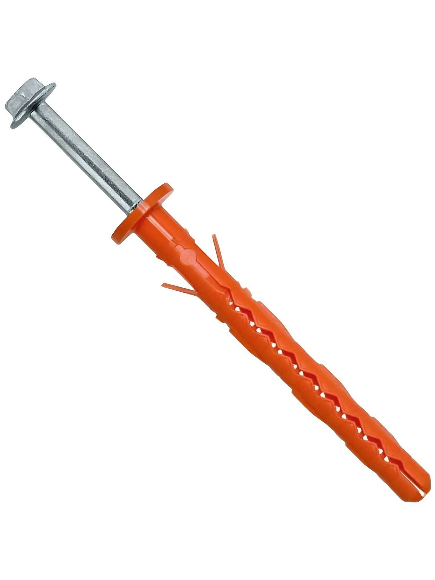 FSK-STBf Дюбель фасадный Fasty 10х80 с бортиком со стопорным шурупом с прессшайбой (термодиффузионное цинкование)