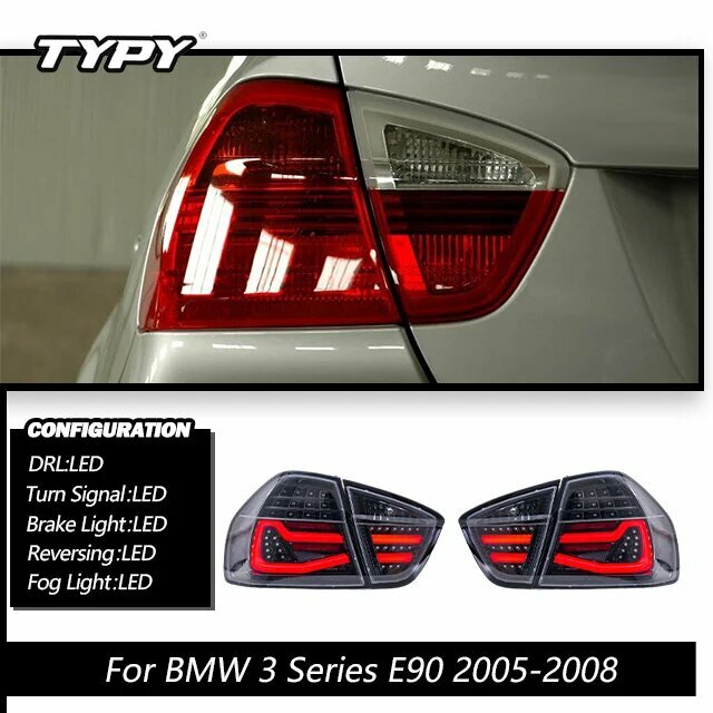 Автомобильные фары TYPY для BMW 3 серии E90, задние фары 2005-2008 светодиодный DRL, сигнал поворота, автомобильные аксессуары, стоп-сигналы