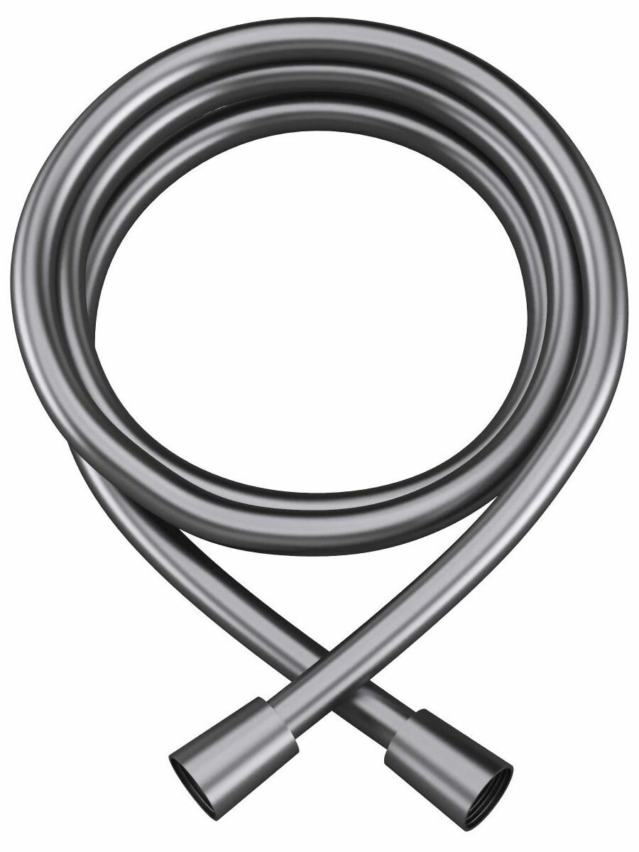 Душевой шланг Sancos 160 см, с защитой от перекручивания, ПВХ, вороненая сталь