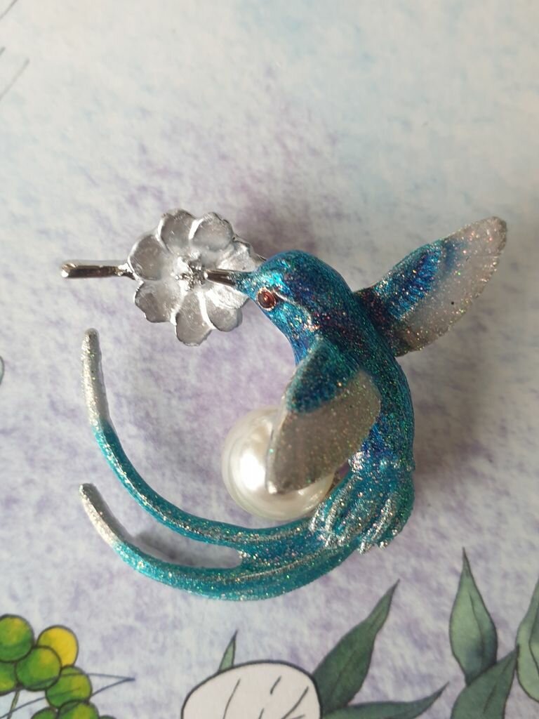 Брошь, жемчуг культивированный