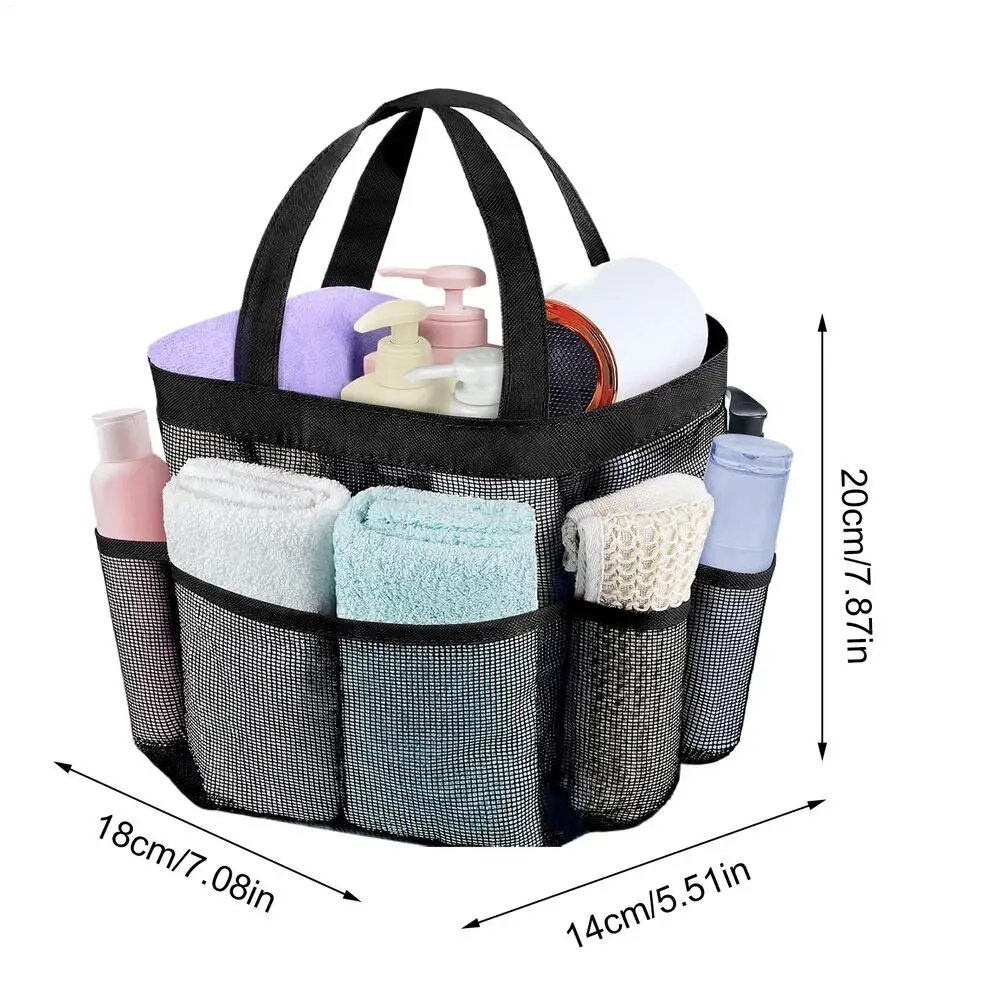 Полиэстер сетчатая сумка для душа Double handles7 pock